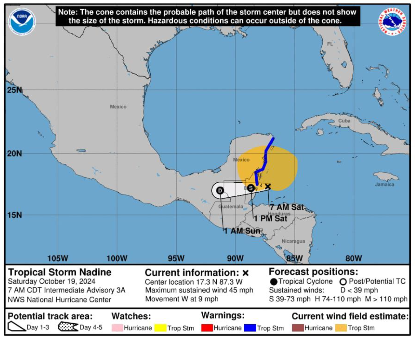 ¿Tormenta Tropical Nadine afectará Guatemala?