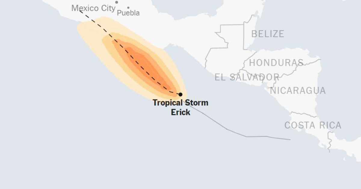 La tormenta Erick se aproxima a las costas del Pacífico mexicano