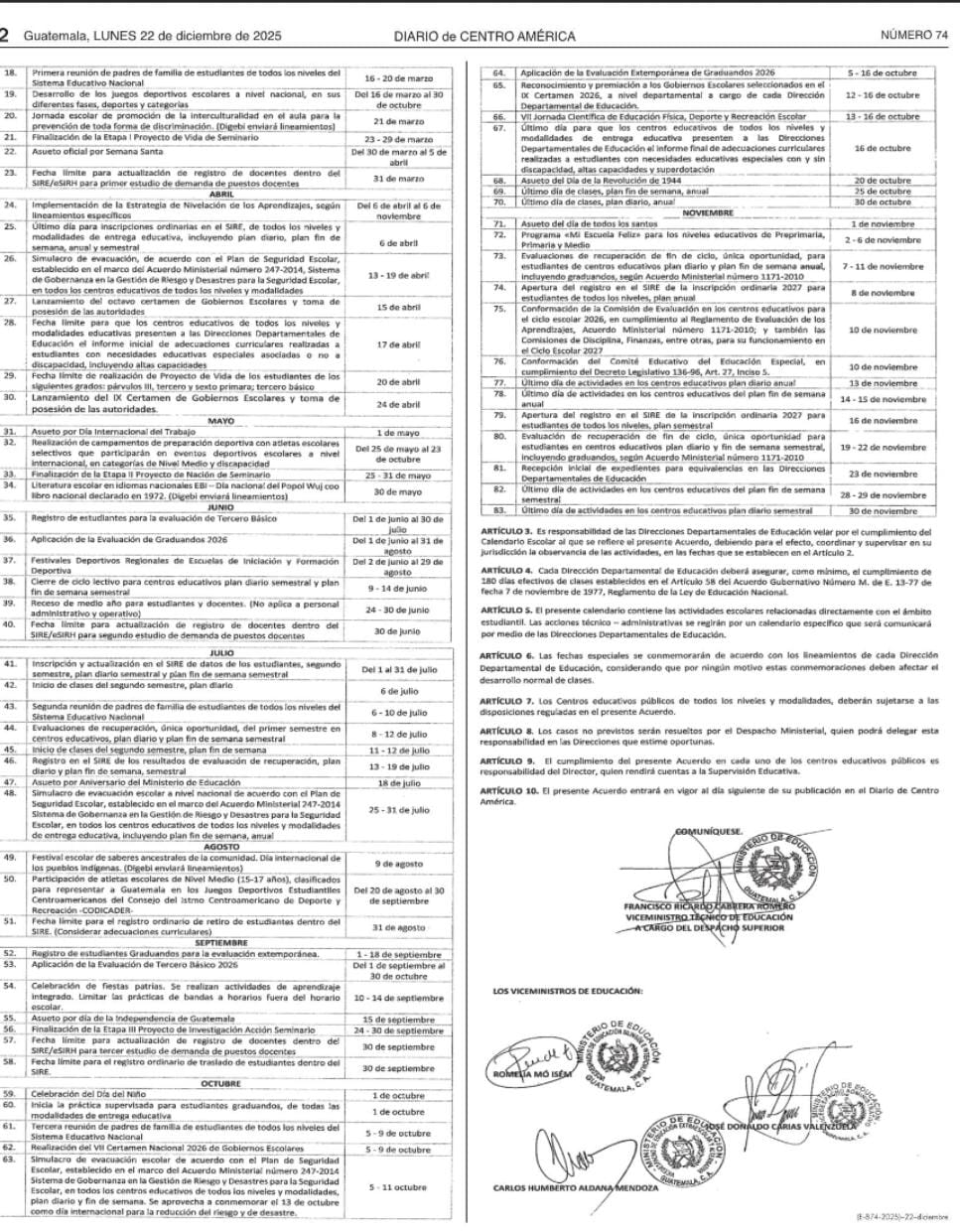 Ministerio de Educación oficializa fechas de inicio del ciclo escolar ...